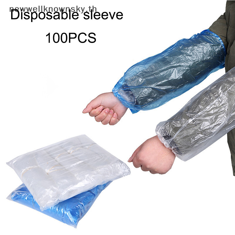ใหม่ 100 ชิ้นทิ้ง Oversleeve กันน้ํามันแขนป้องกันครอบคลุม PE ...