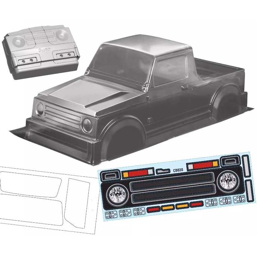 Cb038 1/10 Climbing Car Shell Sumo Clear Body Pickup Car Shell ...