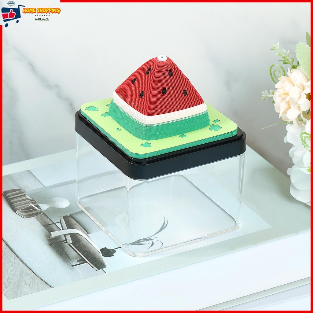 3d Memo Pad Calendar 2025 ปฏิทินตั้งโต๊ะ 3D Non-Stick รูปทรงแตงโมกระดาษ ...