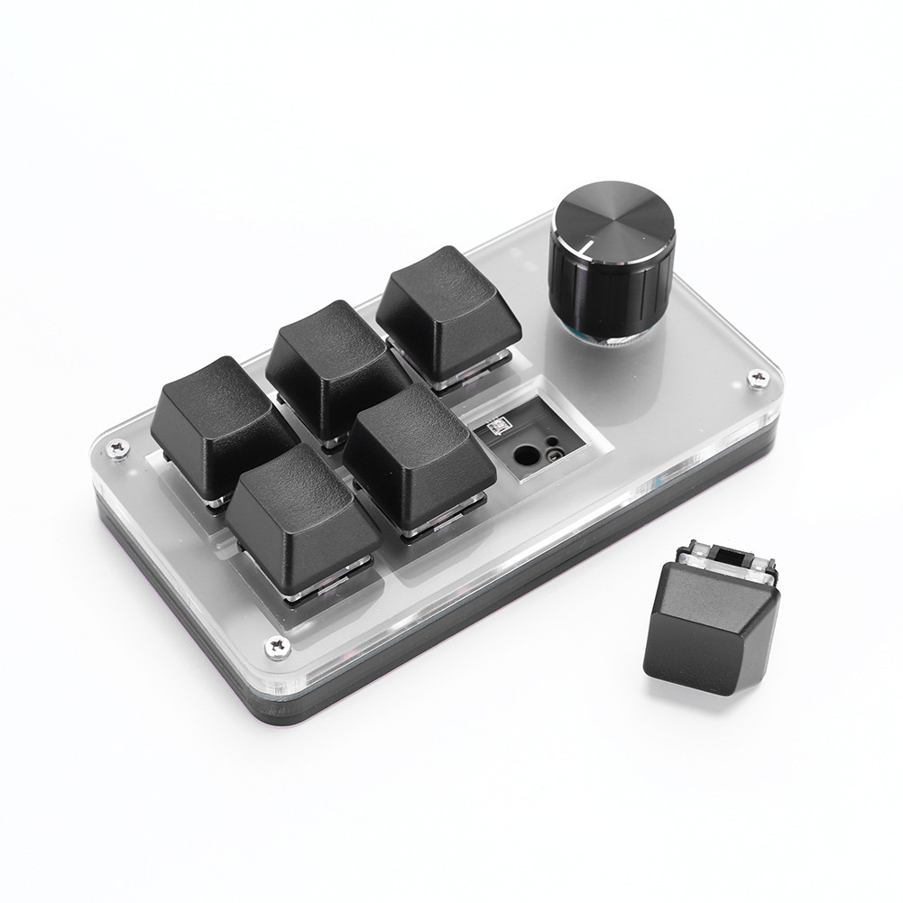 6 Key 1 Knob Programming Macro Custom Knob Keyboard RGB Mechanical ...