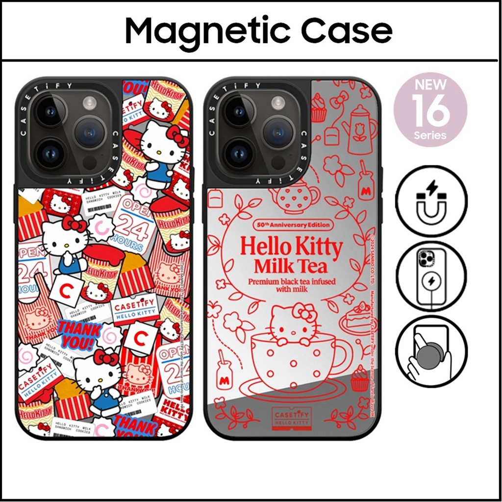 CASETi Hello Kitty Milk Tea Sticker พลาสติกแข็งกระจกอะคริลิคสําหรับ ...