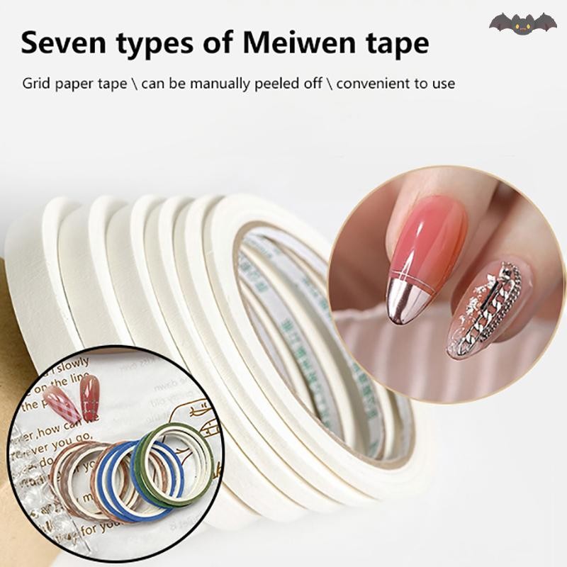 [PE] 1 ม้วนเกรดกระดาษกาวเล็บเทปม้วน Creative Striping Line Guide เทป ...