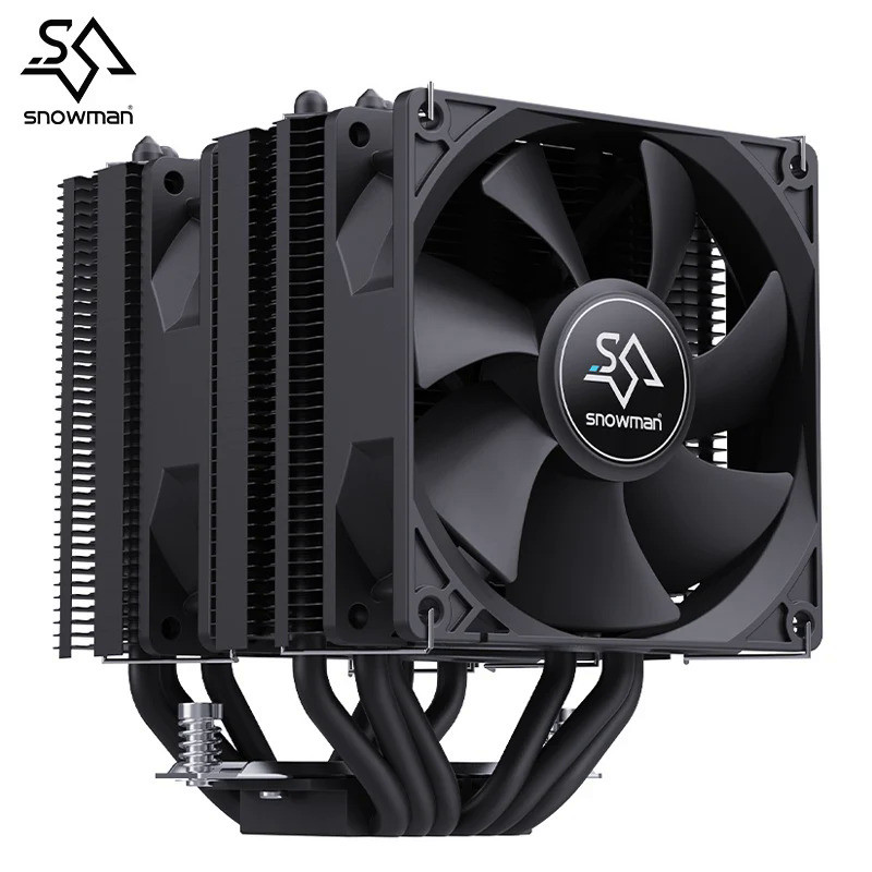SNOWMAN MX6 Air CPU Cooler 6 Heat Pipes 4 Pin PWM RGB PC Cooling Fan ...