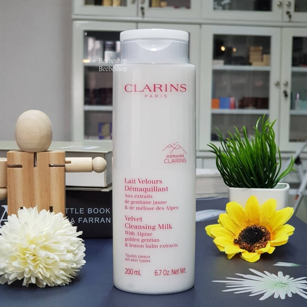 CLARINS Velvet Cleansing Milk White Alpine Golden 200ml คลีนซิ่งน้ำนม ล้างเครื่องสำอาง | Shopee ...