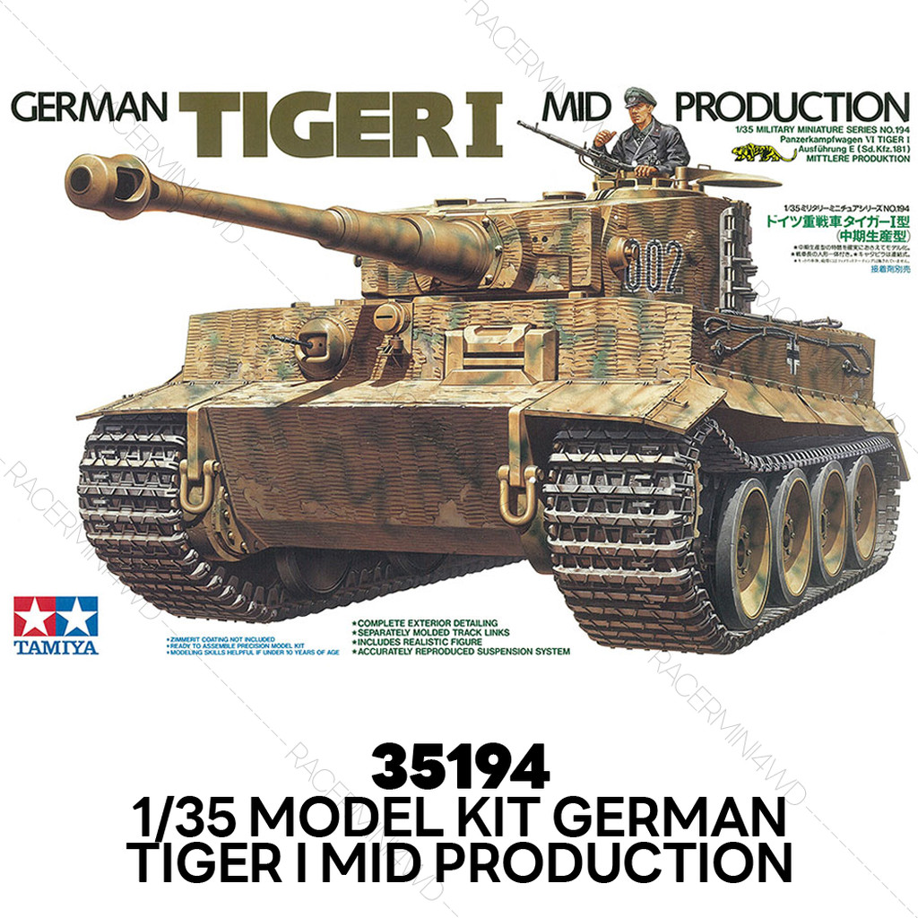 TAMIYA 35194 1/35 Model Kit German Tiger I Mid Production | Shopee Thailand