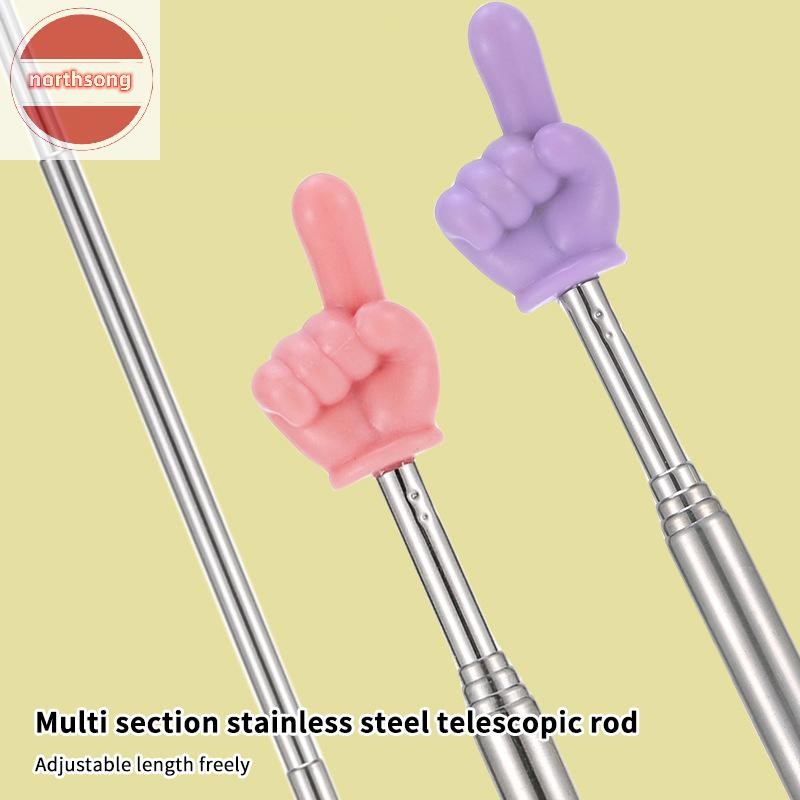 NOR เหล็กการสอน Pointer Telescopic Rod การออกแบบนิ้วมือการสอน Stick ...