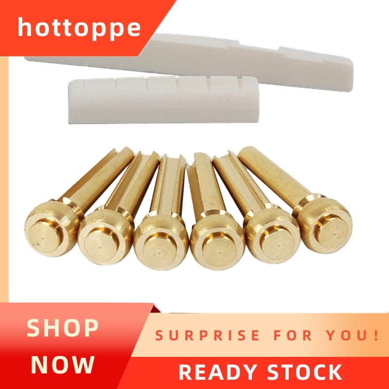 hottoppeAcostic Guitar String End Bridge Saddle Abalone Pins ชุดทดแทน ...