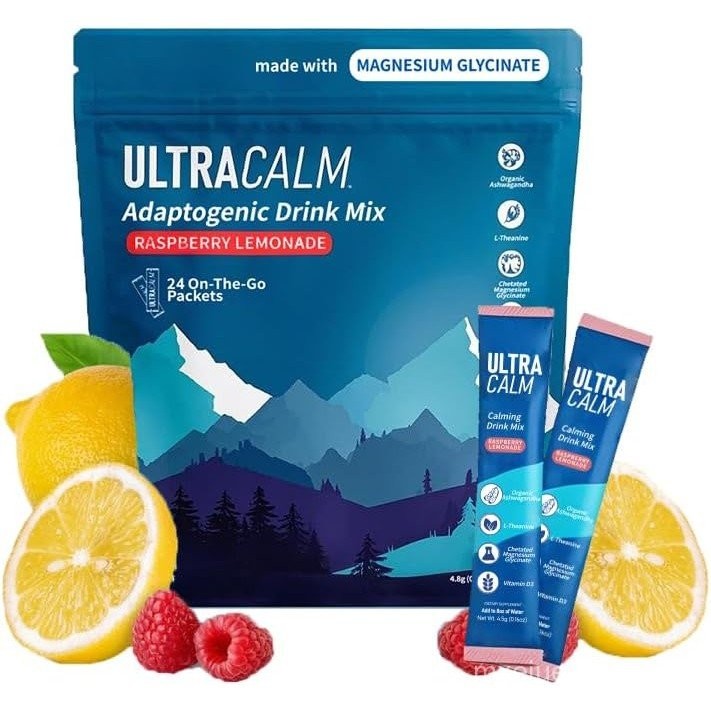 เครื่องดื่ม UltraCalm Super Cortisol, ผงกlycinate Magnesium, L-theanine ...