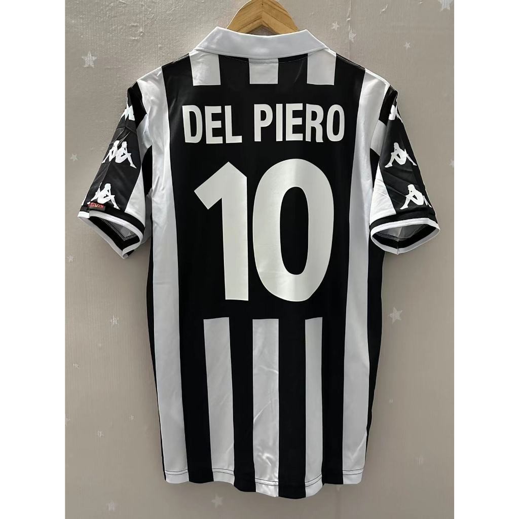 99-00 Juventus ZIDANE DEL PIERO คุณภาพสูง Home Retro Football Jersey ...