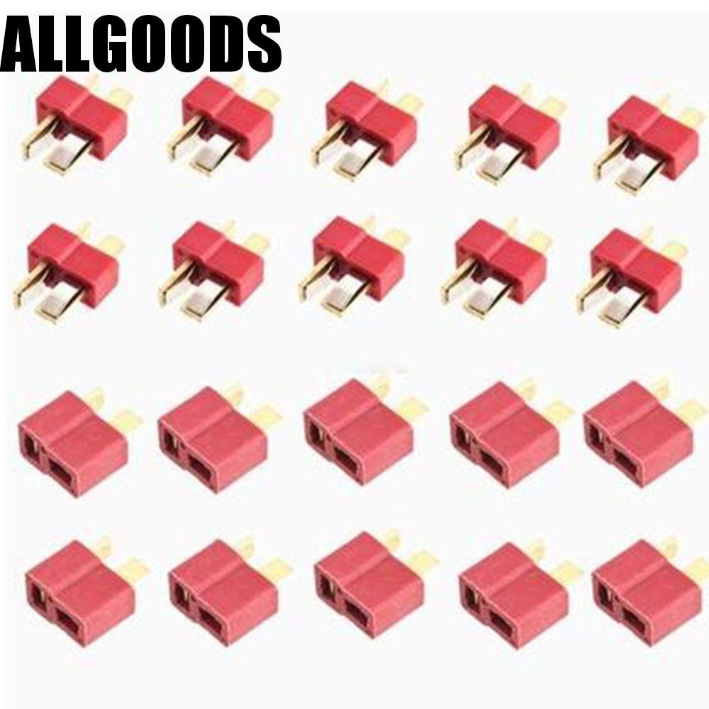 Allgoods 10 คู่ T Connectors ปลั๊ก,อุณหภูมิทน XT60 T-Plug,พลาสติกสีแดง ...