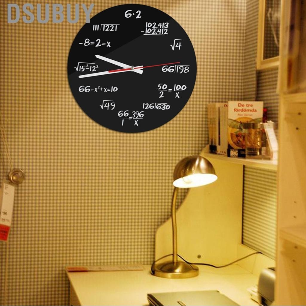 Dsubuy Creative Math Wall Clock อะคริลิคตลกสูตรคณิตศาสตร์ Pop Quiz สีดำและสีขาวที่ไม่ซ้ำกัน ...