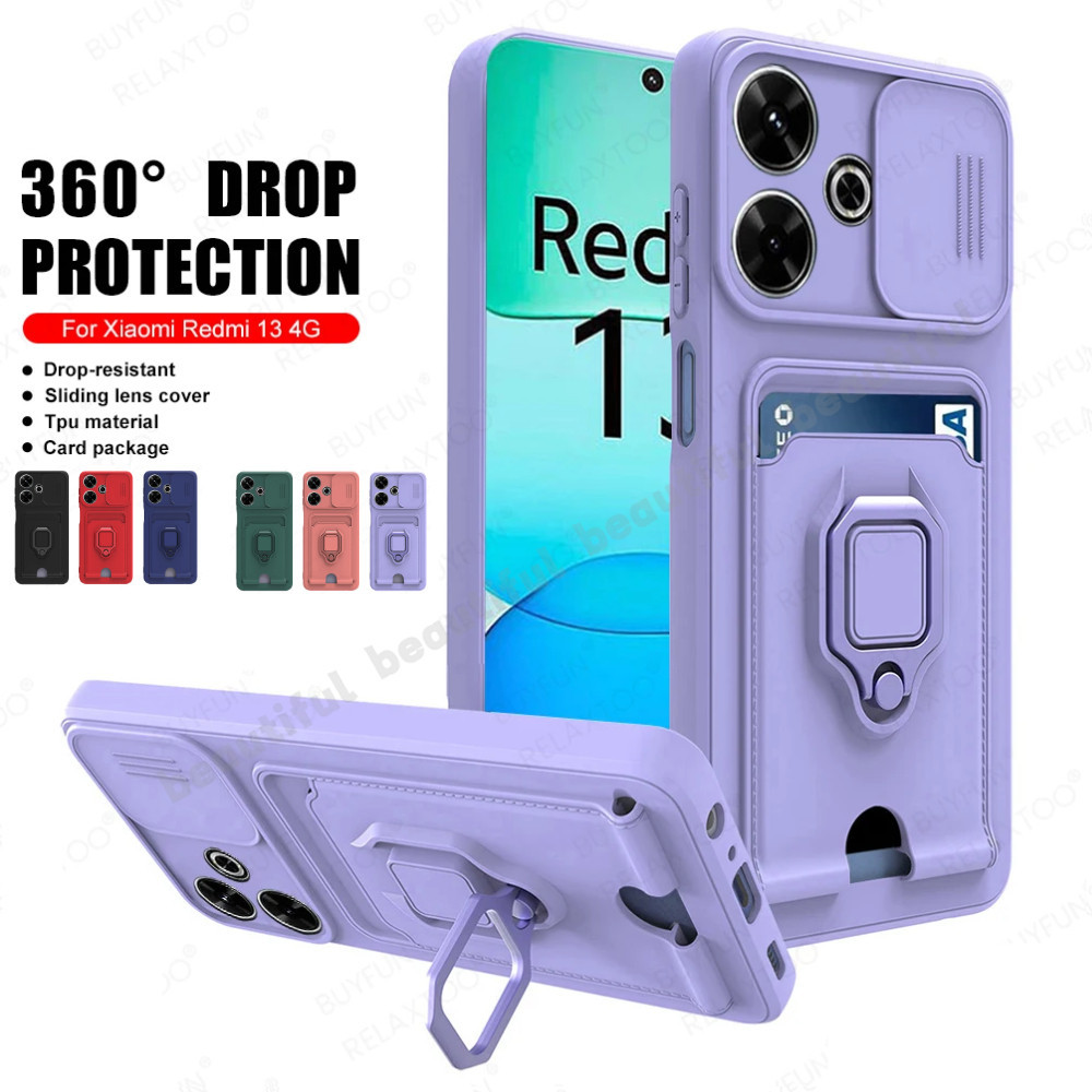 สําหรับxiaomi Redmi 13 Redmi13 4G 5G 2024 สไลด์ป้องกันกล้องแม่เหล็กแหวน ...