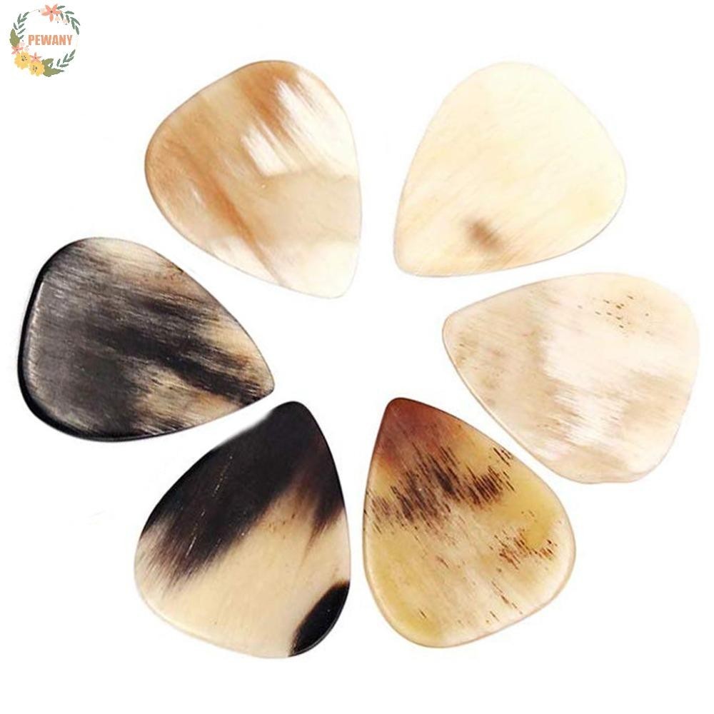 Pewany 3 ชิ้นทนทานลื่น Horn Pick, ชิ้นส่วนกีตาร์สีสุ่มธรรมชาติ Ox Horn ...