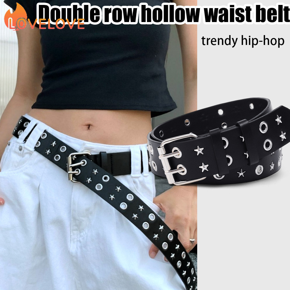Y2k Punk สไตล์ Pentagram Riveted Hollow เข็มขัด - Retro อินเทรนด์ Star ...