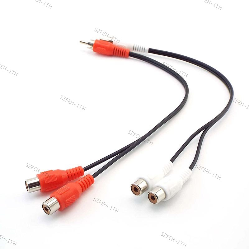 Y Splitter Connector Cable 2 Way RCA หญิงกับหญิง RCA ชาย 2 RCA หญิง ...