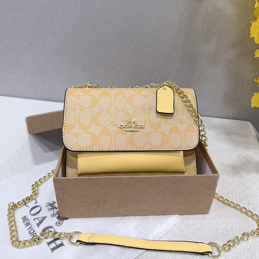 Coa/ch กระเป๋าสะพายกระเป๋าออร์แกน Retro Classic Travel พิมพ์พลิกเต้าหู้ ...