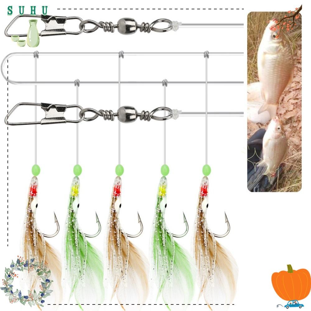 Suhu 2Bag ผูก Glow Fish Lure, Fishing Tackle เหล็กคาร์บอน String Hook ...