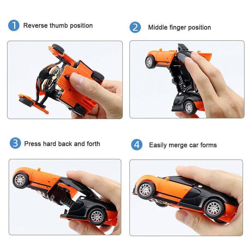 Children's toy one click transformation car magical automatic ...