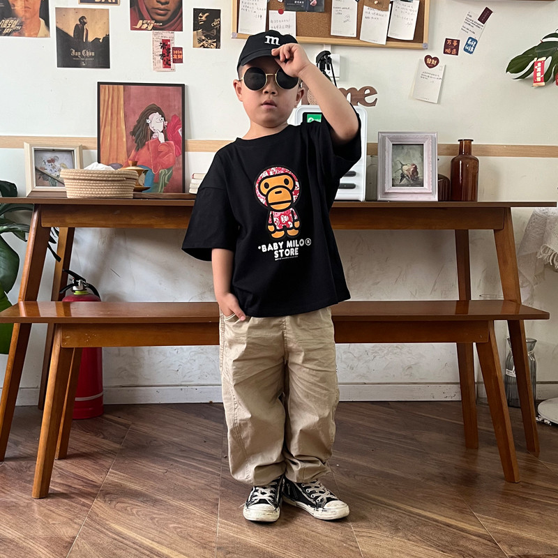 Aape Delicious Burger Monkey พิมพ์เสื้อยืดเด็ก | Shopee Thailand