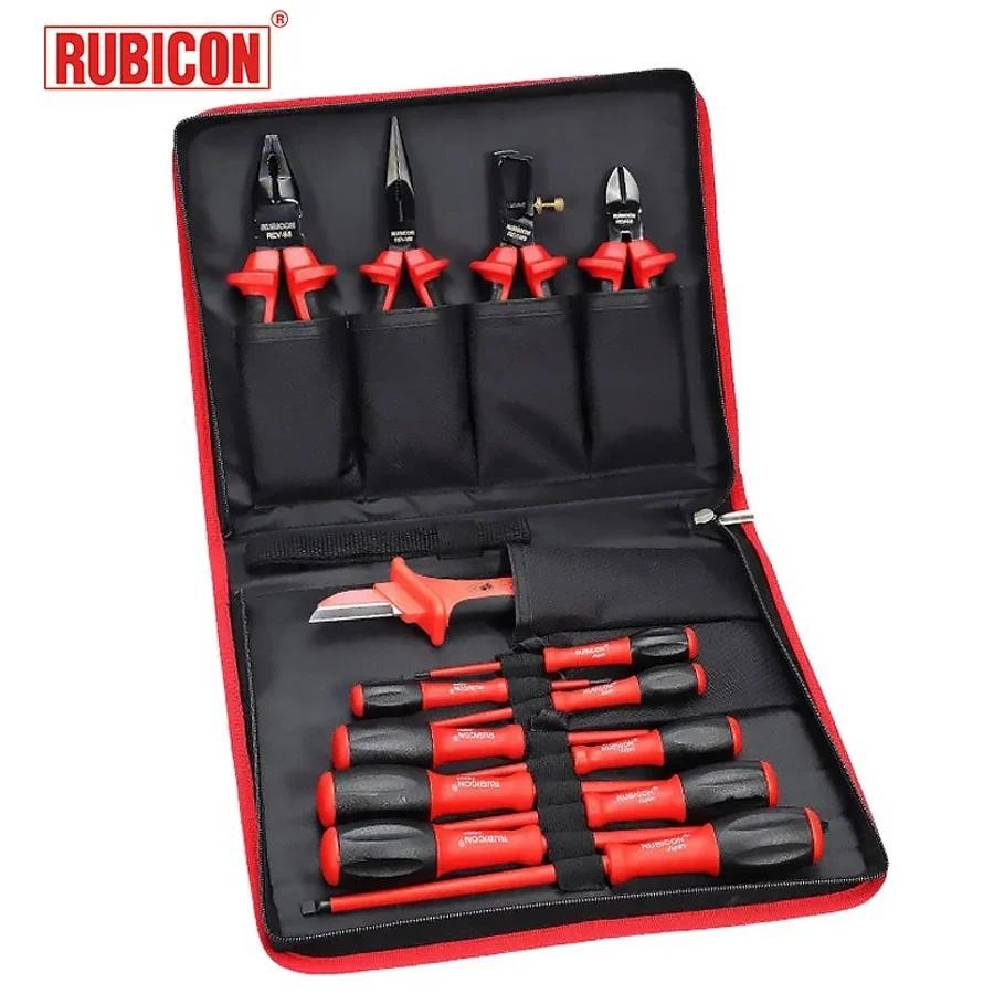 ญี่ปุ่น RUBICON 14 PCS VDE คีมฉนวนไขควงชุดชุดเครื่องมือ 1000V ช่างไฟฟ้า ...
