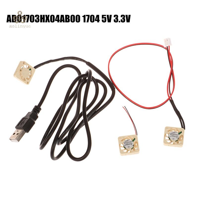 HELINYUE 1704 AD0173HX04AB00 1.7 ซม.3.3V 5V Ultra-thin พัดลมระบายความ ...