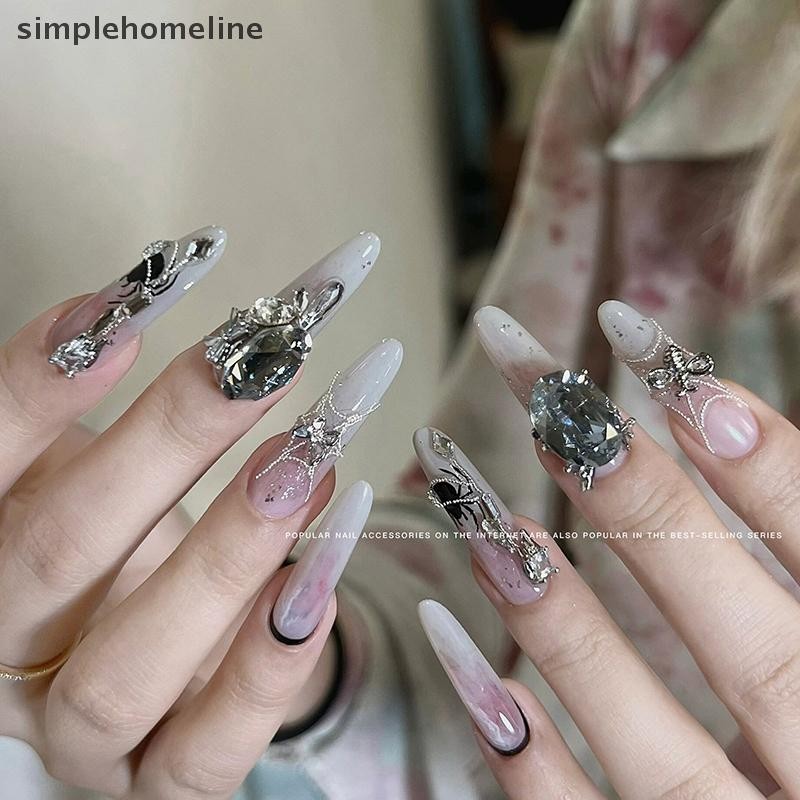 [simplehomeline] ck และสีขาว Gilded Spider Shape ภาพวาดสติกเกอร์เล็บกาว ...