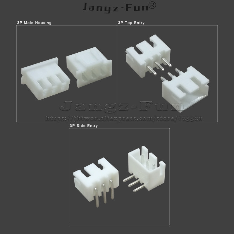 100pcs 3P JST XH 2.54 Plug 2.54mm XH2.54 3 Pin Male Female Housing ...