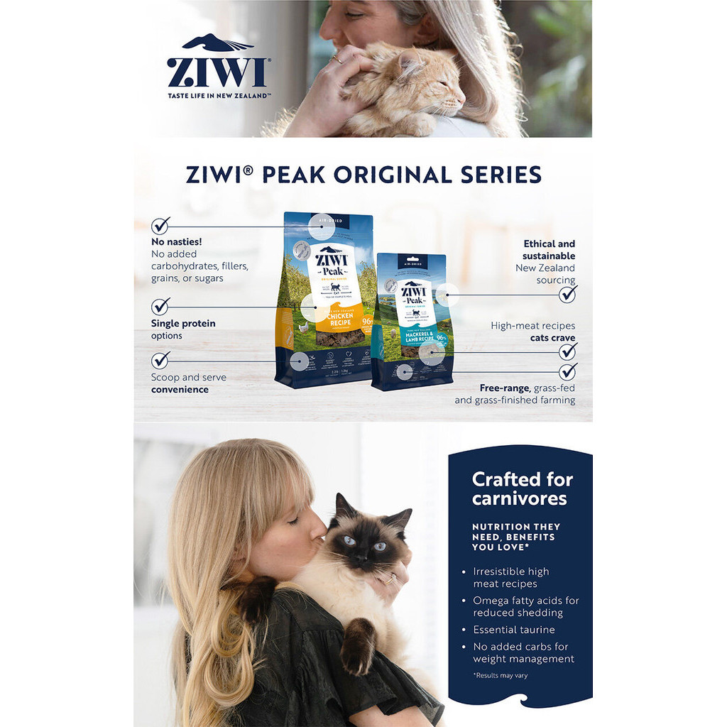 Ziwi Peak 96%Meat อาหารแมวแห้ง 400g/1kg Grain Free All Breeds Bone Health Coat Shine ...