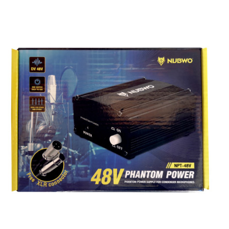 NUBWO NPT-48V Phantom Power 48Vfor Condenser Microphones+สาย XLR ...