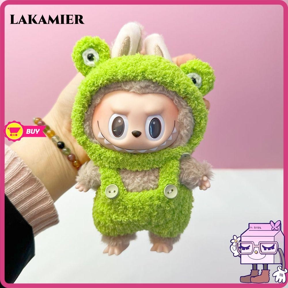 Lakamier Labubu เสื้อผ้า, ตุ๊กตาสีเขียวกบน่ารัก, ชุดรอมเปอร์ที่ทนทาน ...