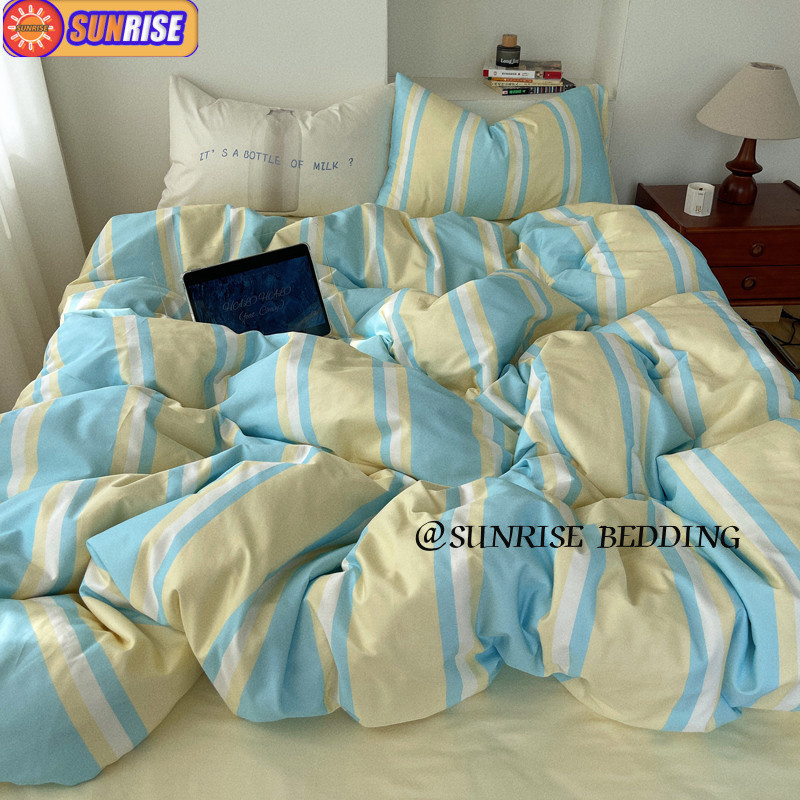Peppermint Mambo Striped ชุดเครื่องนอนผ้าฝ้าย 100% แผ่นแบน/แผ่นติดตั้ง ...