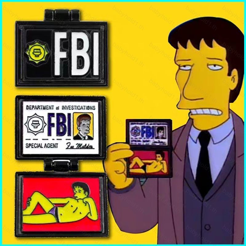 Rt FBI Work pass สามารถหนีบเข็มกลัด Milhouse pin บุคลิกภาพ badge ...