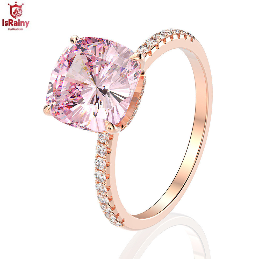 S92.5 เงินสเตอร์ลิงคาร์บอนสูงอัญมณีกุหลาบทองผู้หญิงหมั้นแหวนของขวัญเครื่องประดับที่ดี | Shopee ...