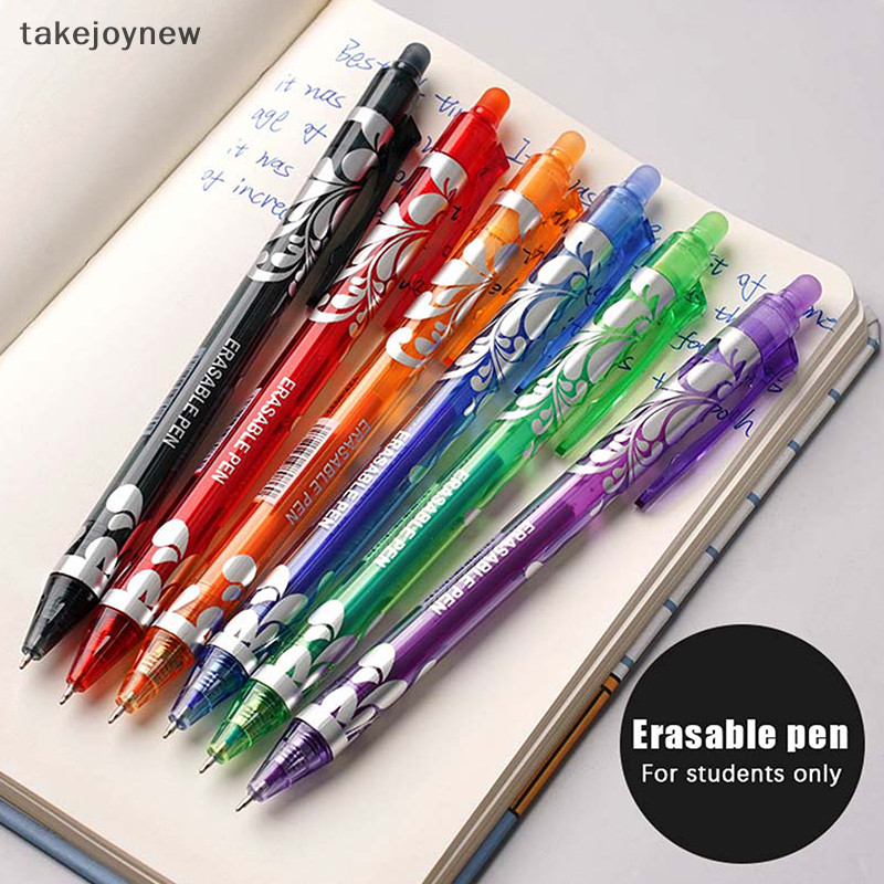 [takejoynew] 6 ชิ้น Creative สีสัน Erasable ปากกาเจลหลายสี Kawaii Erasable กดปากกาเจลนักเรียน ...