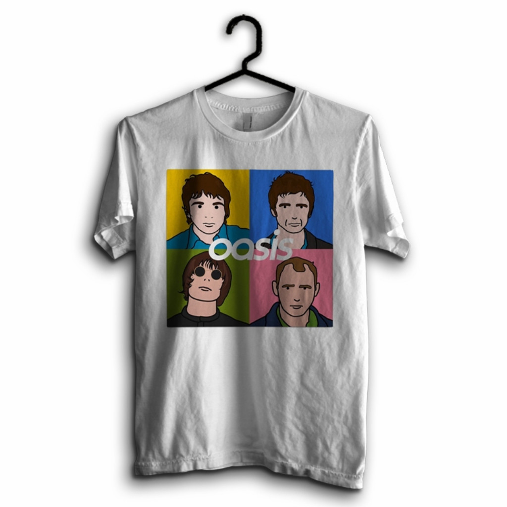 Oasis Band เสื้อยืด Oasis White Tee World Tour Merch T เสื้อ Unisex ...