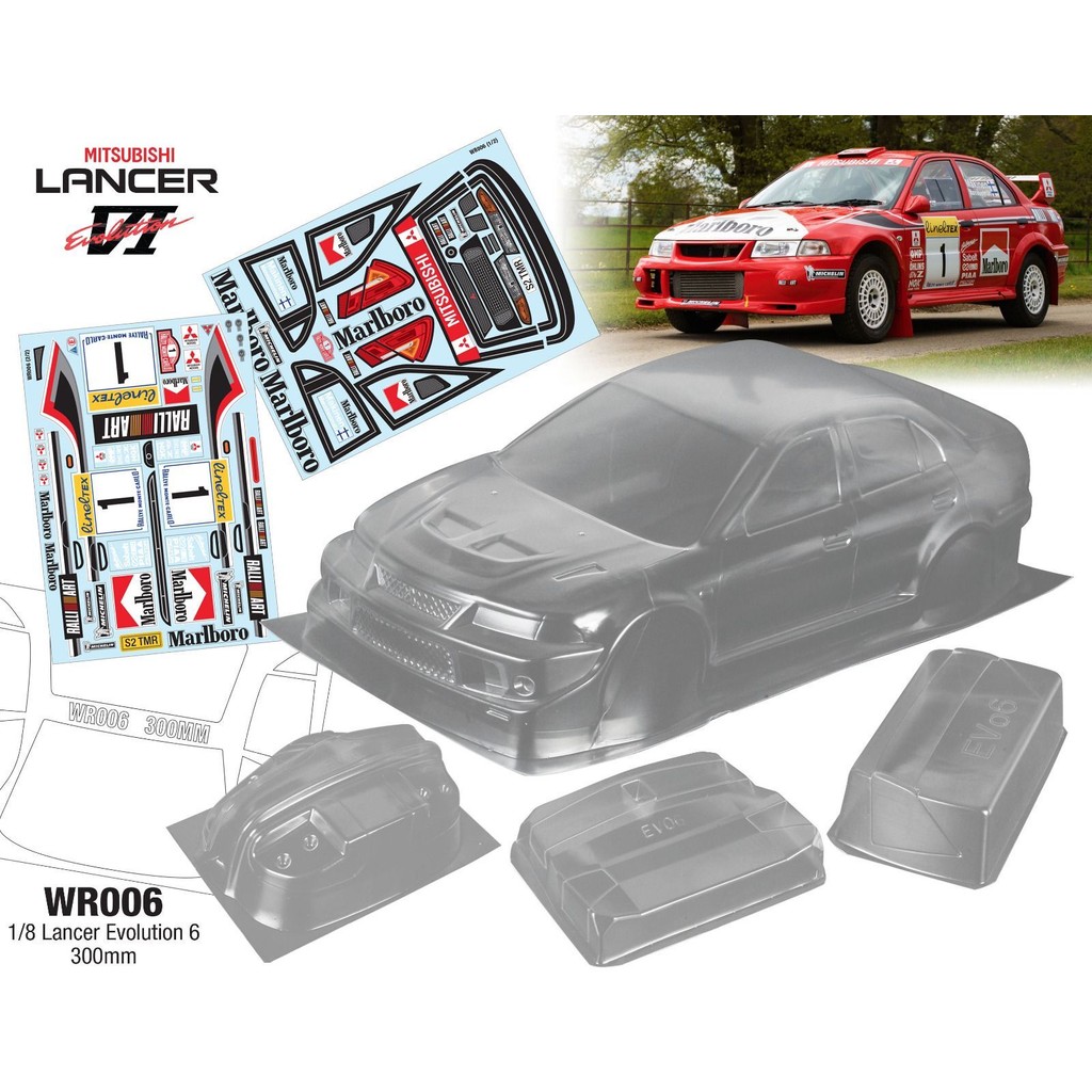 WR006 1/8 GT ของเหลวที่จุดสําคัญสําหรับยานยนต์วิวัฒนาการ 6 轴300mm ...