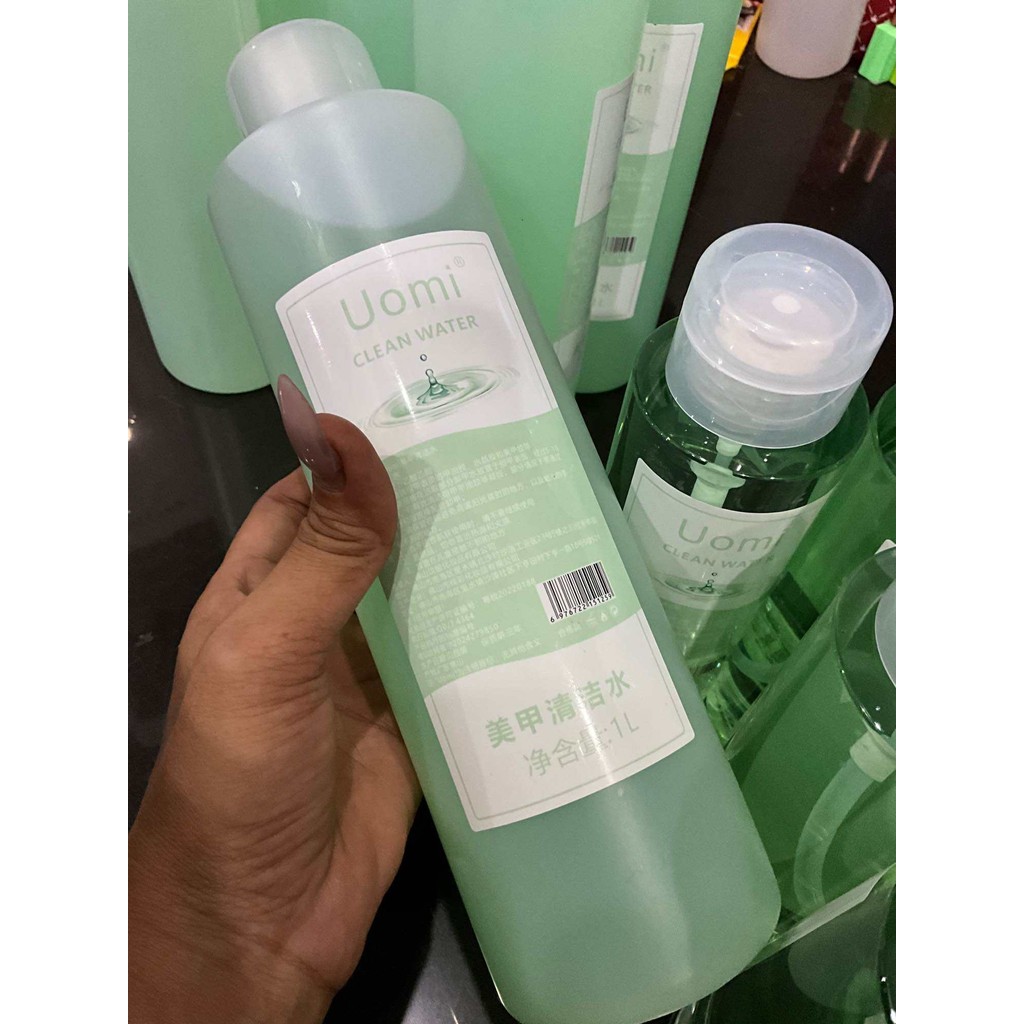 คลีนเซอร์เช็ดเล็บ น้ำยาทำความสะอาดหน้าเล็บ Uomi ขวดปั้ม 500ml ขวดเติม 1 ...