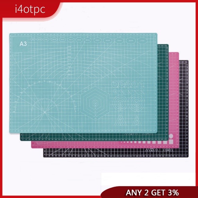 I4otpc Self Healing Cutting Mat, 17.7 "x11.8" ตัดลื่นสองด้าน A3 Art Craft หมุนเสื่อ, ตัดโรตารี ...
