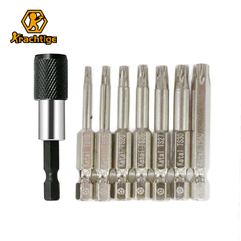 50 มม.ไขควงแม่เหล็กชุด TS10 TS15 TS20 TS25 TS27 TS30 TS40 1/4 "Hex ...