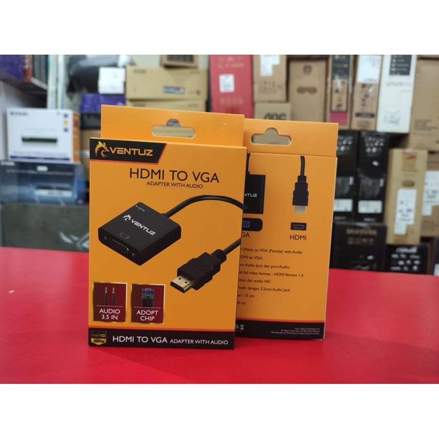 ตัวแปลง Hdmi เป็น VGA+เสียง VENTUZ | Shopee Thailand