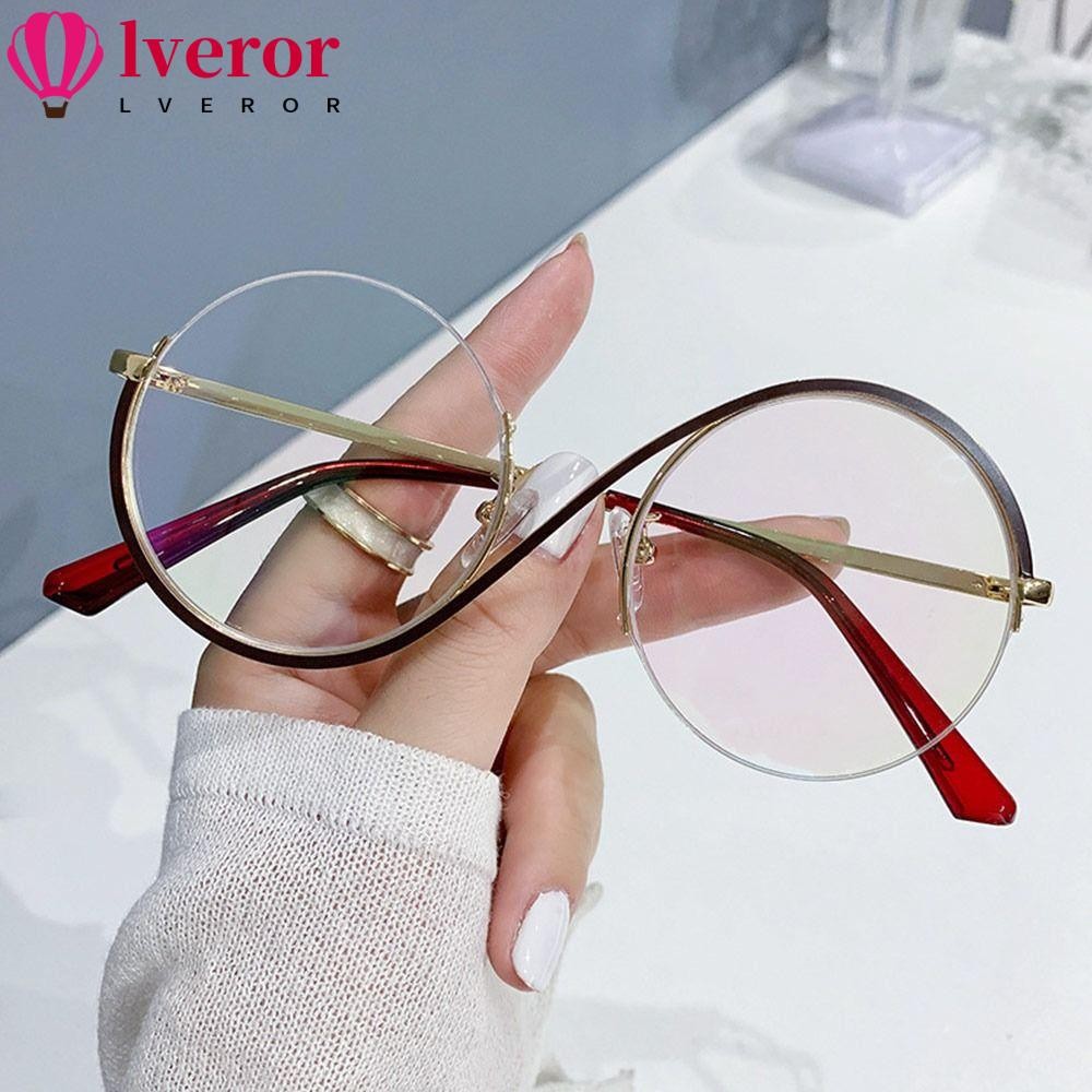 Lveror แว่นตาทรงกลม, Ultralight Blue Blocking Anti-Blue Light แว่นตา,สบายโลหะป้องกันดวงตาแว่นตา ...