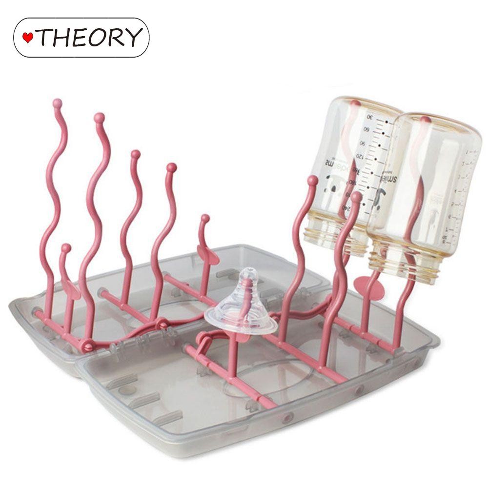 THEORY ชั้นวางขวดถ้วย Drainer รูปทรงต้นไม้สองด้านขวดนมชั้นวางขวด ...