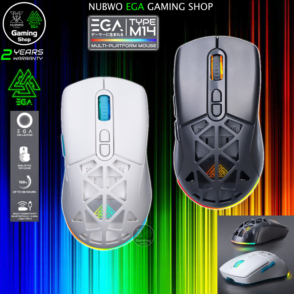 🎮 GAMING NUBWO EGA TYPE M14 Gaming Mouse เมาส์เกมมิ่งไร้สาย Bluetooth ...