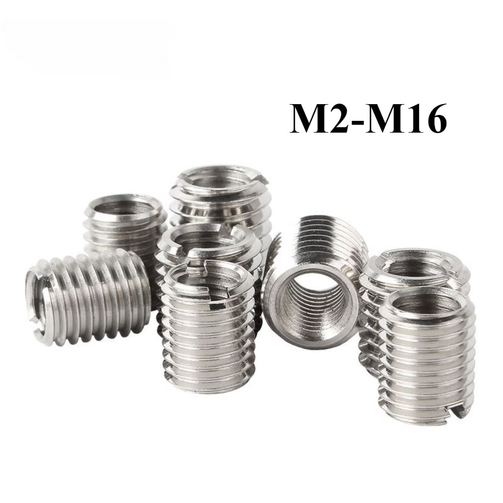 [JC] M2~m12 304 สแตนเลสแตะตัวเองเกลียวแขนแบนสล็อตเกลียว Sheath Bushing ภายในด้านนอกเกลียว Nut ...