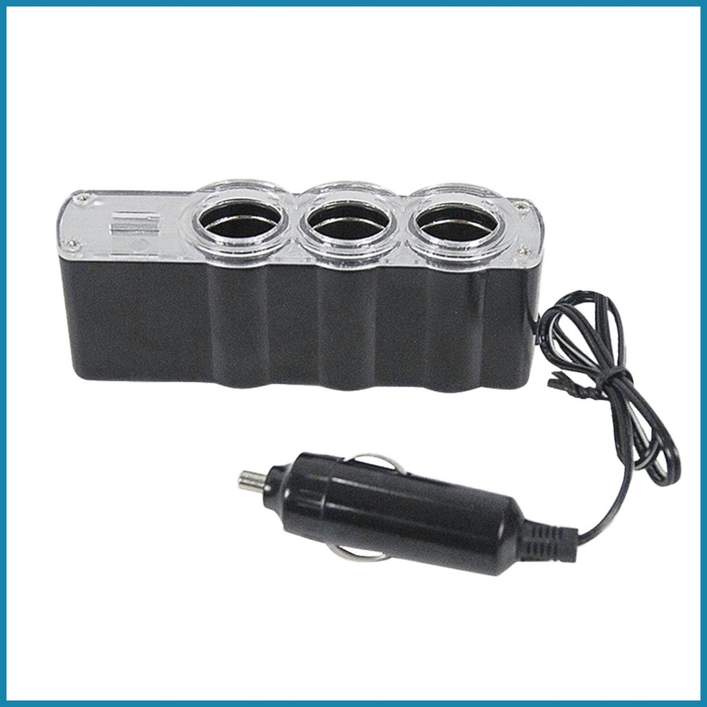 อะแดปเตอร์ชาร์จในรถยนต์ Triple Adaptor Socket 12V Digital Display Power Adapter Plug Phone ...