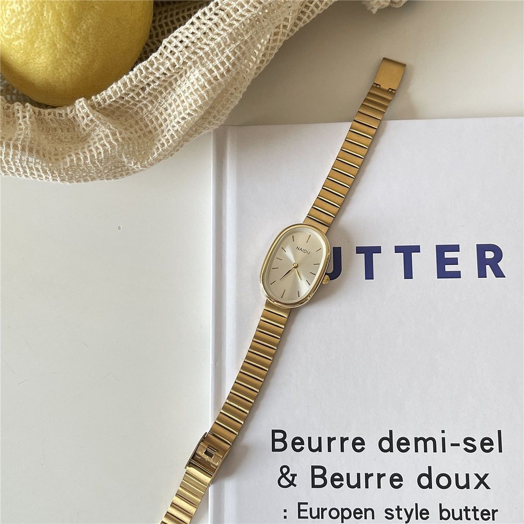 Beirsute หรูหรานาฬิกาหน้าปัดเล็กหญิง Simple Classy Oval Niche Design ...