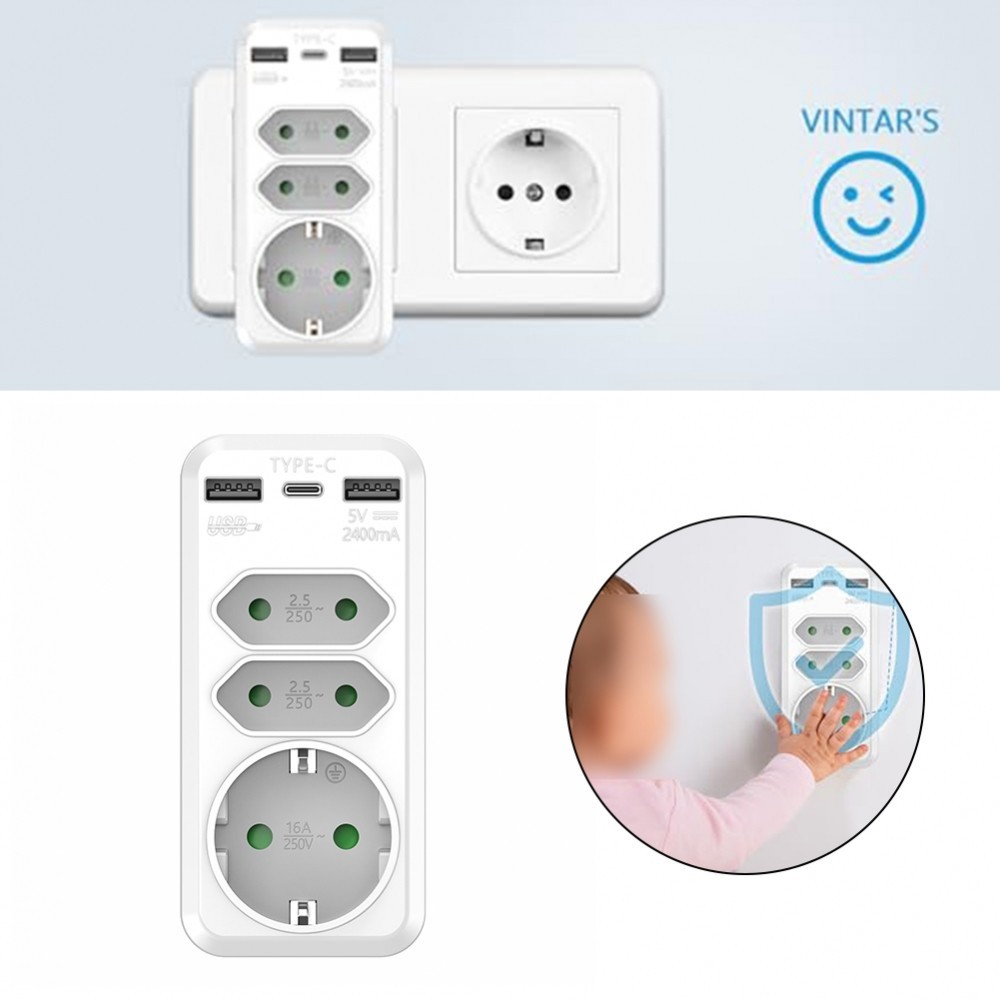 6 in1 Multiple Socket with USB Multiple Plug Power Strip withUSB ...