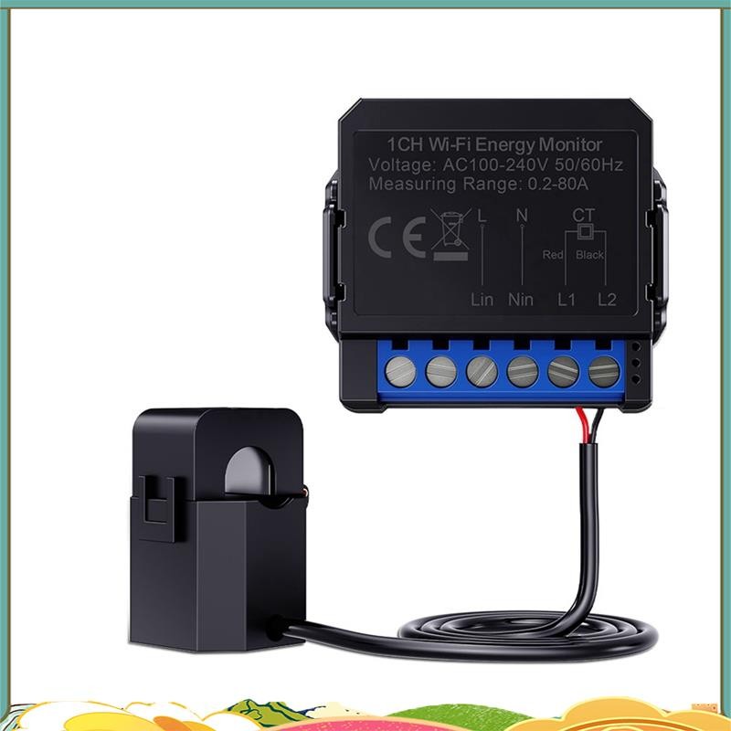 Super Tuya WiFi Energy Meter 80A พร้อม Current Transformer Clamp KWh ...