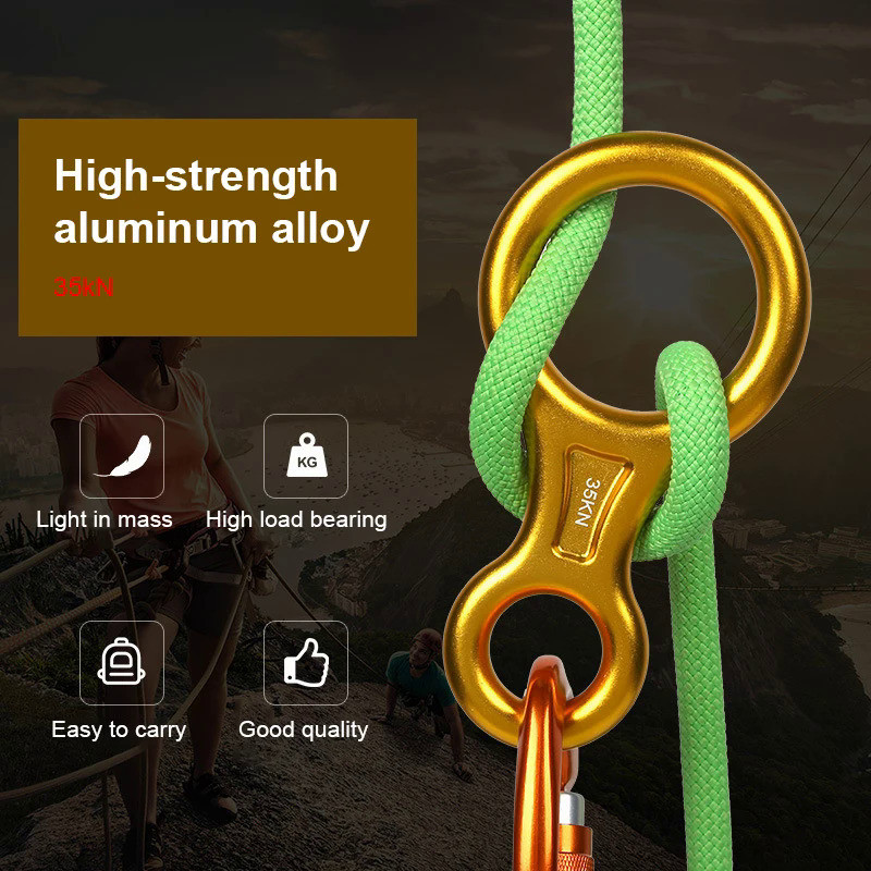 Rock Climbing Carabine 8 Shape Rigging Descender Aluminum Figure Belay ...
