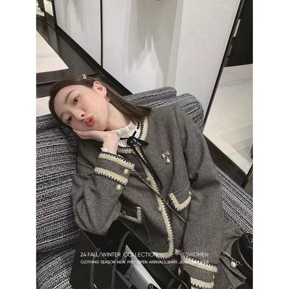 Zurich Pictorial Medal Medal Sense Noble Chanel Jacket ผู้หญิงฤดูใบไม้ ...